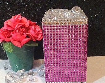 Diamond Filled Vase (purple) filler diamonds INCLUDED Rhinestone Vase ...