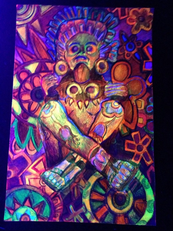 Aztec Xochipilli God Prince of Flowers UV Hallucinogenic