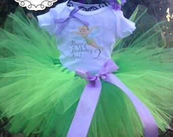 Tinkerbell Birthday Tutu Outfit - Tinkerbell Tutu Set - Tinkerbell ...