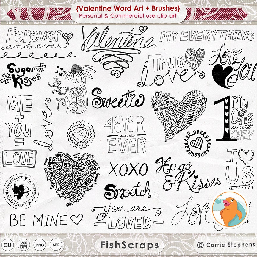 Valentine Word Art Valentine Doodles Love Quotes & Sayings