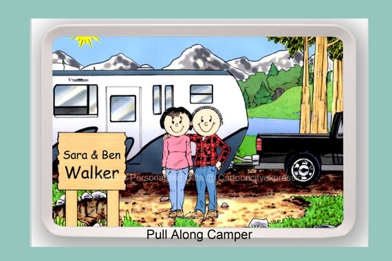 Personalized Cartoon 5th Wheeler Trailer Pull-a-long Camper
