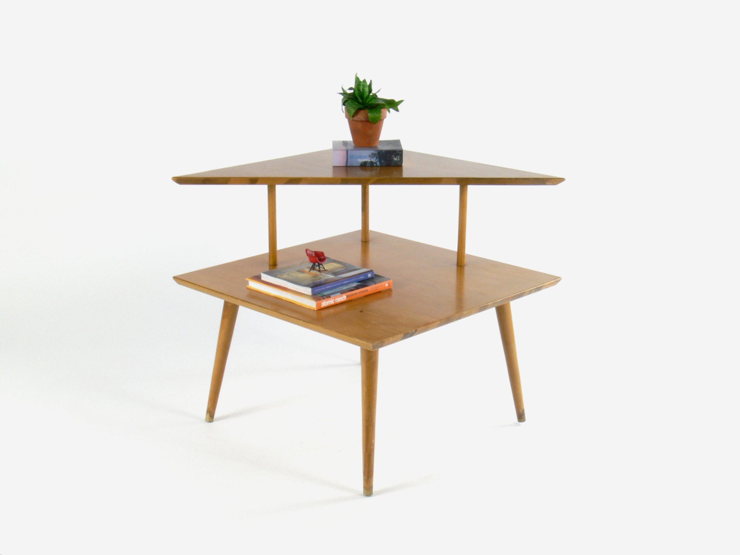 Mid Century Modern Birch Two Tier End/Side Table – Haute Juice