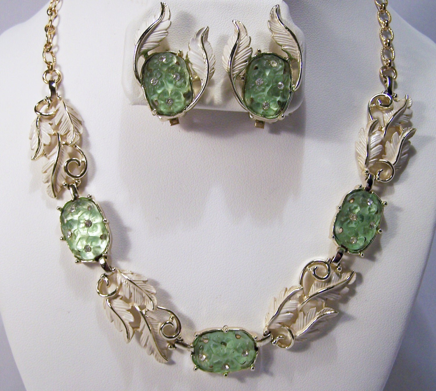 Vintage Emmons Molded Art Glass Rhinestone By Gretelstreasures