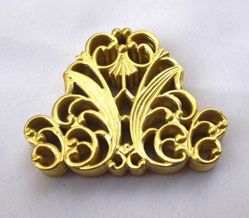 10pcs Gold Filigree Findings Brass Filigree Fashion Design