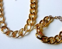 Popular items for chunky gold necklace on Etsy