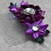 Purple Hair Comb Purple Flower Comb Deep Purple Hair