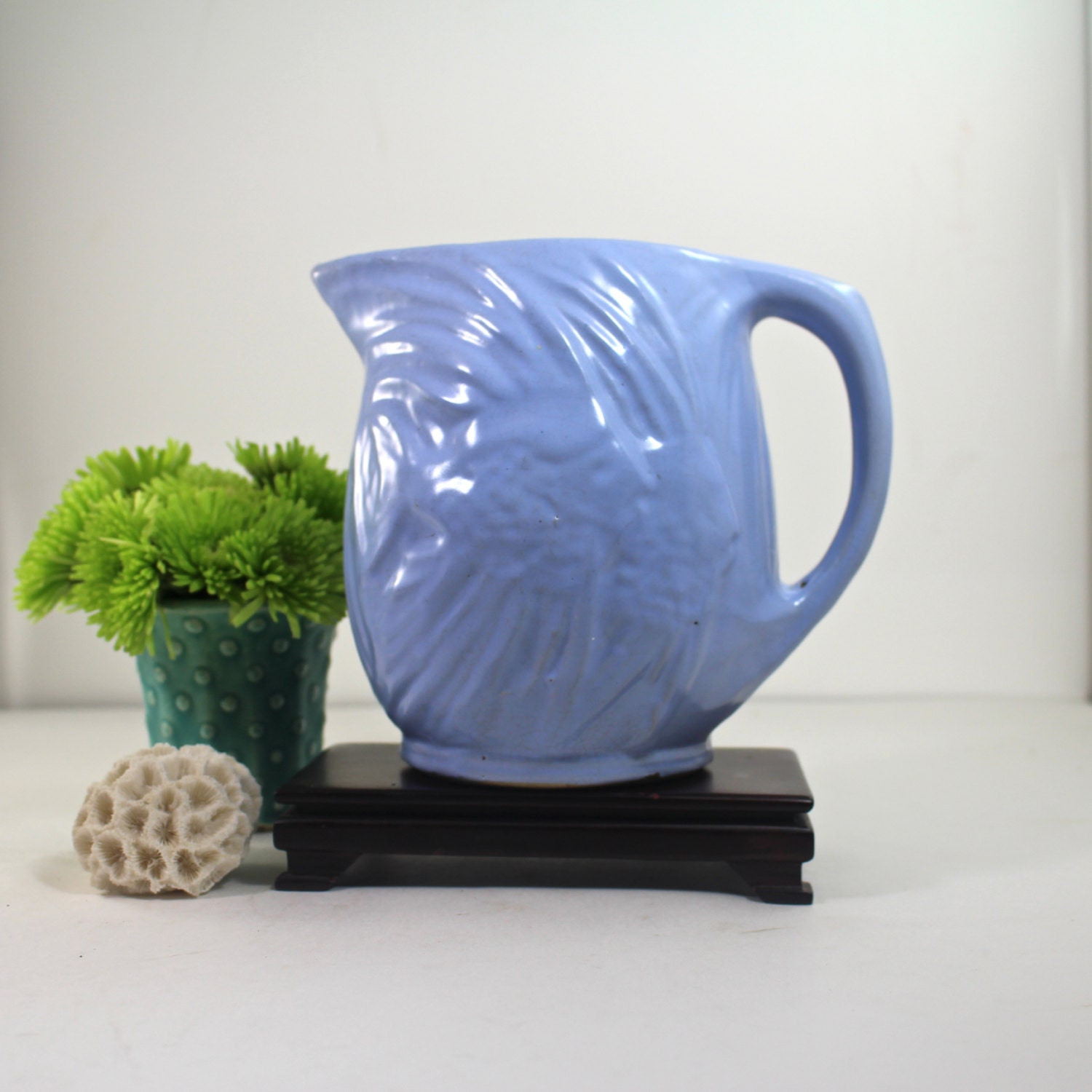 Nelson McCoy Pottery Co Blue Angel Fish vintage Pitcher – Haute Juice