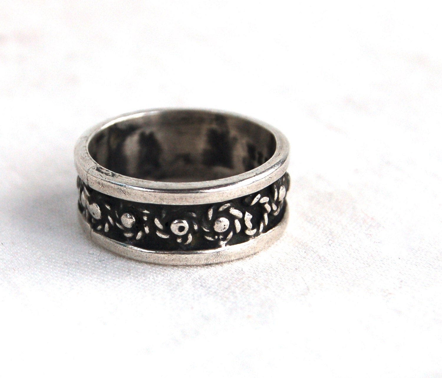 Mexican Ring Band Sterling Silver Rope Size 7.25 Taxco Mexico