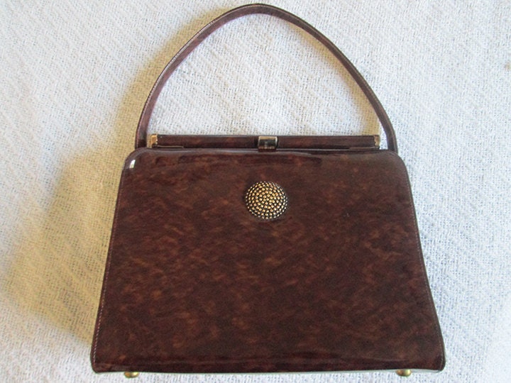Sale****Vintage Fifties Mid Century Retro Brown Purse Nice Hardware ...