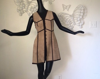 Suede leather dress | Etsy