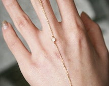 Popular items for chain ring bracelet on Etsy