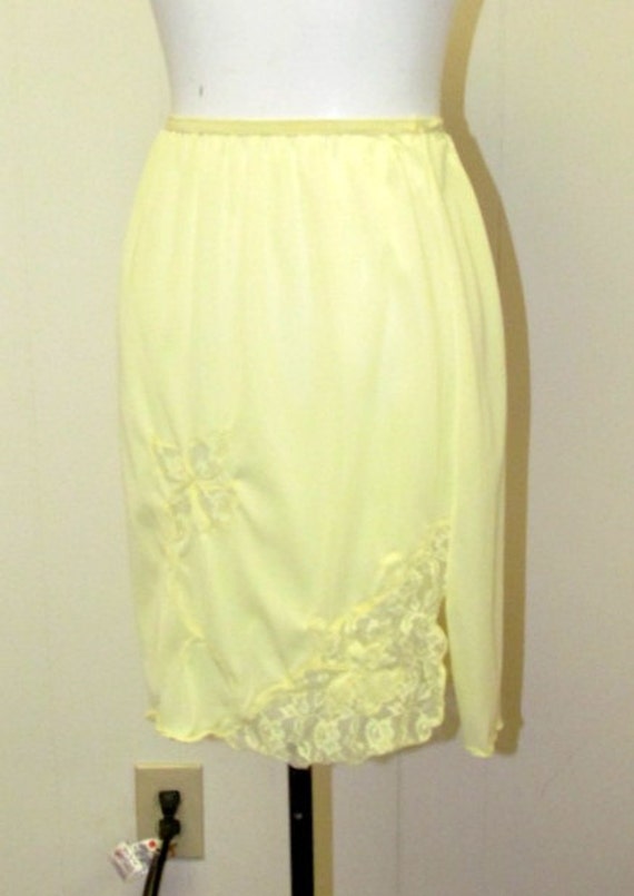 Lovely Yellow Embroidered Half Slip By Beaumondevintage On Etsy