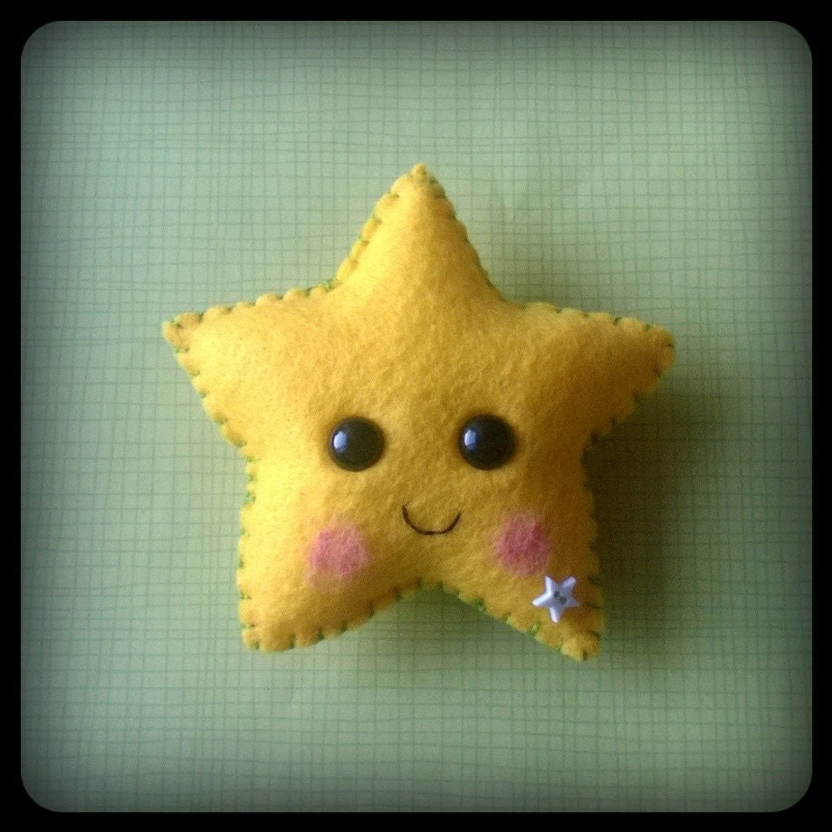 Kawaii Yellow Star Plush Stuffed Animal Doll Cloth Plushie