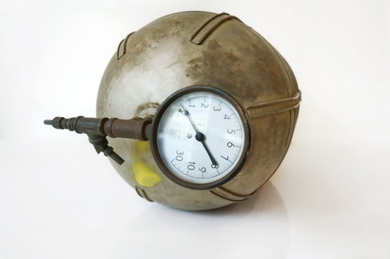 Vintage WWII B17 Bomber Aircraft Oxygen Tank with Glass Valve