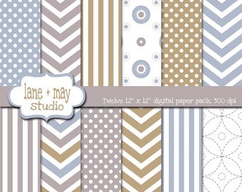 digital scrapbook papers gray and white geometric by laneandmay