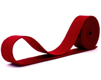 Wool Felt Ribbon in color WINE 3/4 X 2 Yards by TheFeltPod