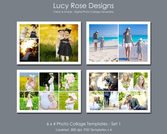 6 x 4 Photo Collage Templates Set 1