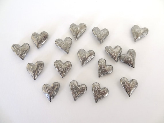 Pewter Heart Tokens or Charms