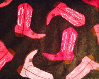 FlANNEL - Women's Cowboy Boot Fabric - Cowboy Fabric - Western Fabric