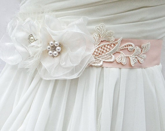 Items Similar To Bridal Sash Wedding Sash In Blush Pink And Ivory With