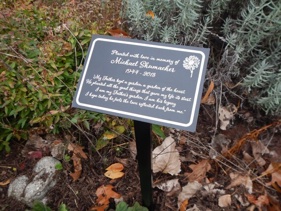 Father's Legacy tree and/or garden dedication marker