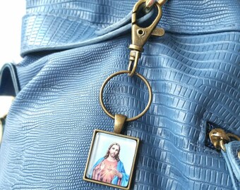 Jesus Keychain Religious Gifts,Womens Purse Charm Accessories,Gift Idea ...