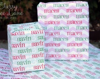 Name wrapping paper | Etsy