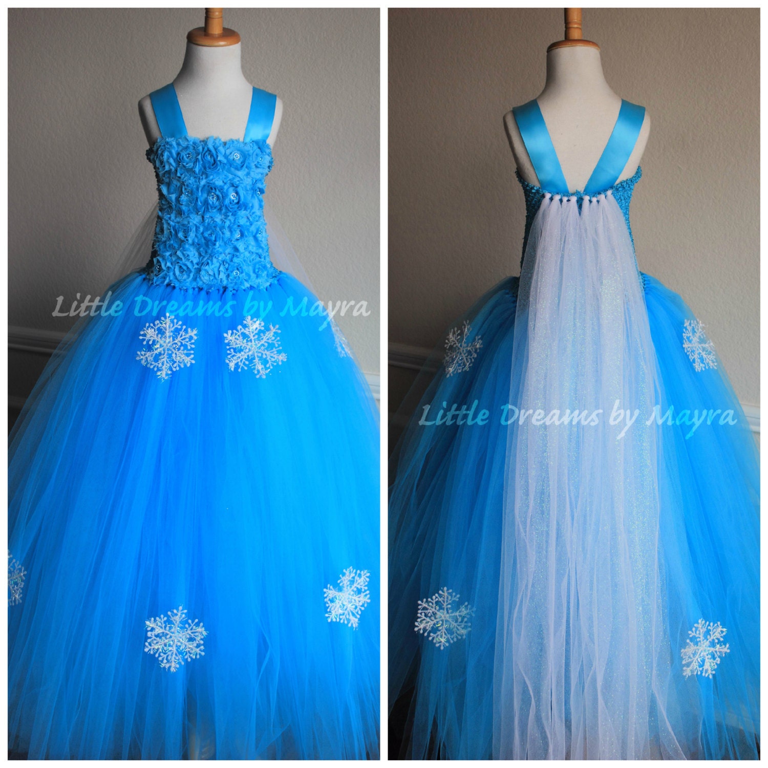 Vestido de la Reina elsa con capa larga inspirado en Frozen