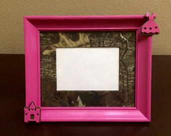 Pink camo picture frame realtree camouflage hunter teen tween toddler ...