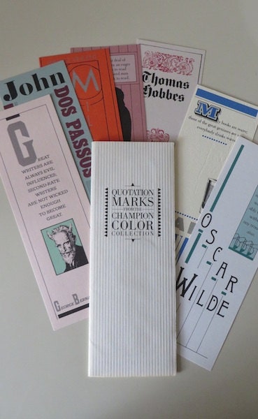 80s Vintage Bookmarks / Champion Color Collection / Quotation Marks ...