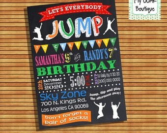Sky zone invitation | Etsy