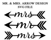 Items similar to Mr. & Mrs. Arrow Designs SVG file on Etsy