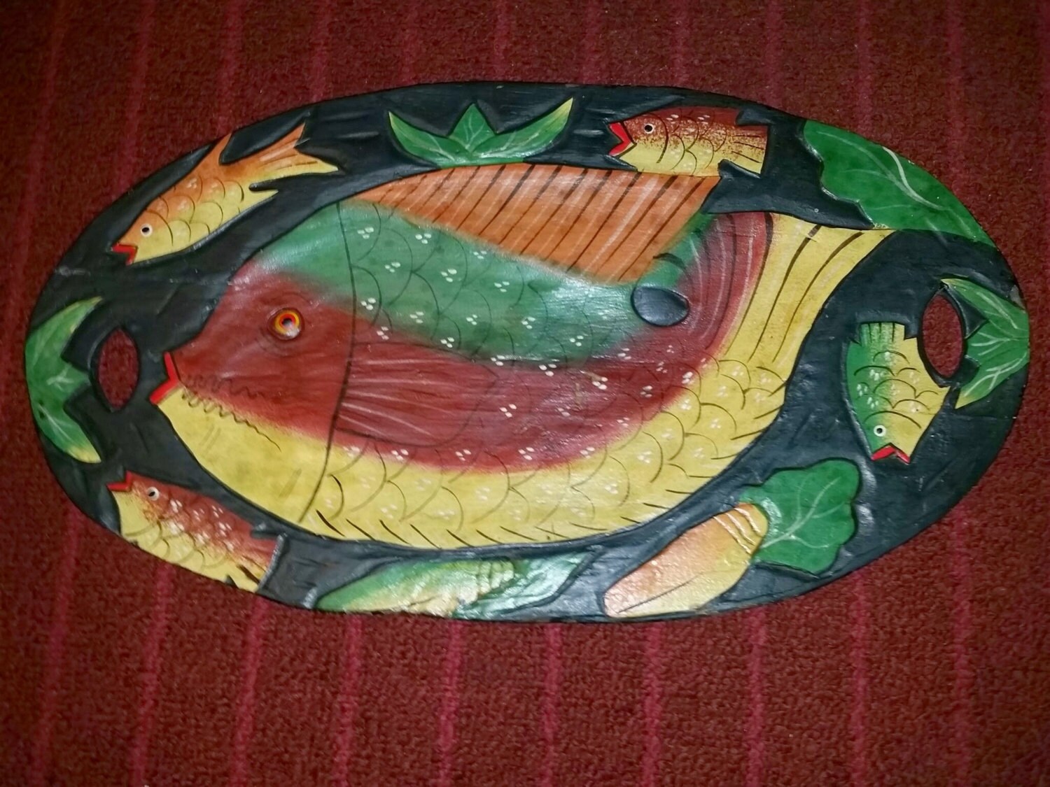 Vintage Hand Carved & Painted Fish Serving Tray – Haute Juice