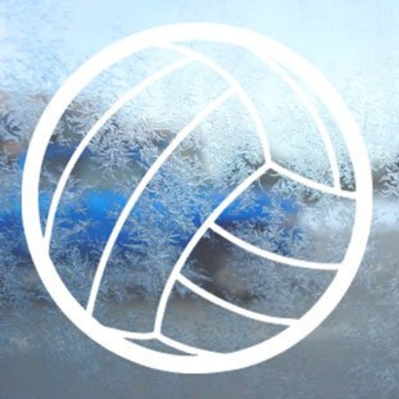 Small Volleyball White Decal Car Window Laptop White Sticker