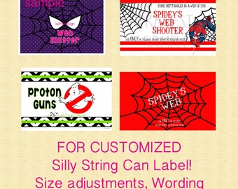 Spider Web Shooter Silly String Label PDF