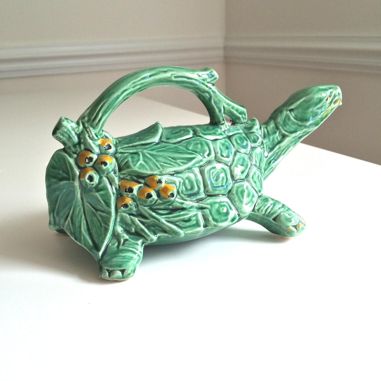 Vintage McCoy Turtle Ceramic Watering Can Sprinkler Water Pot
