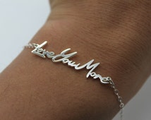 Signature Bracelet in Sterling Silver/Personalized Signature Bracelet ...