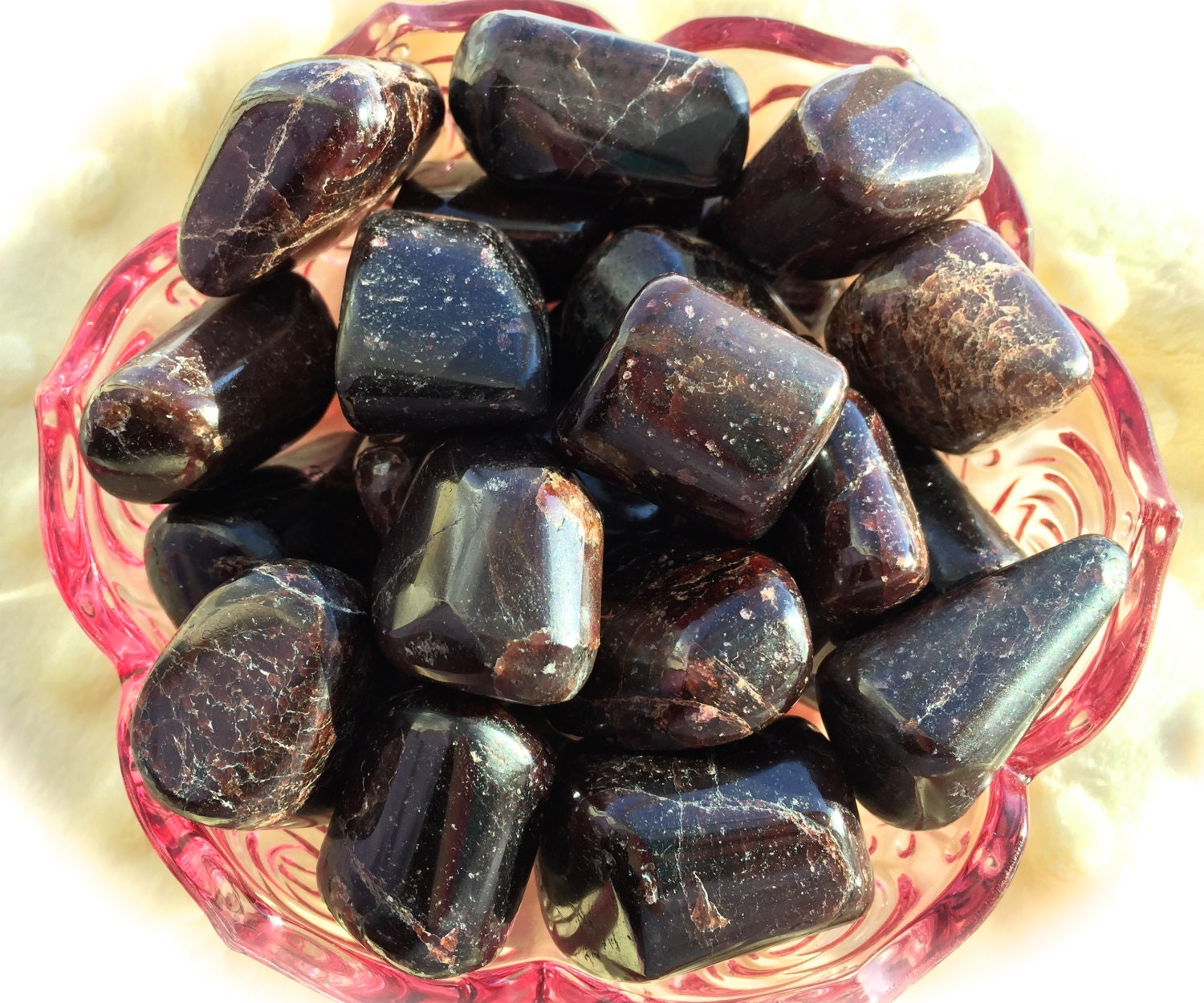 Almandine Garnet Tumbled Polished Premium Quality Full Moon