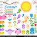 Spring and Summer Set Clipart-151 PNG Files Digital Clip Art