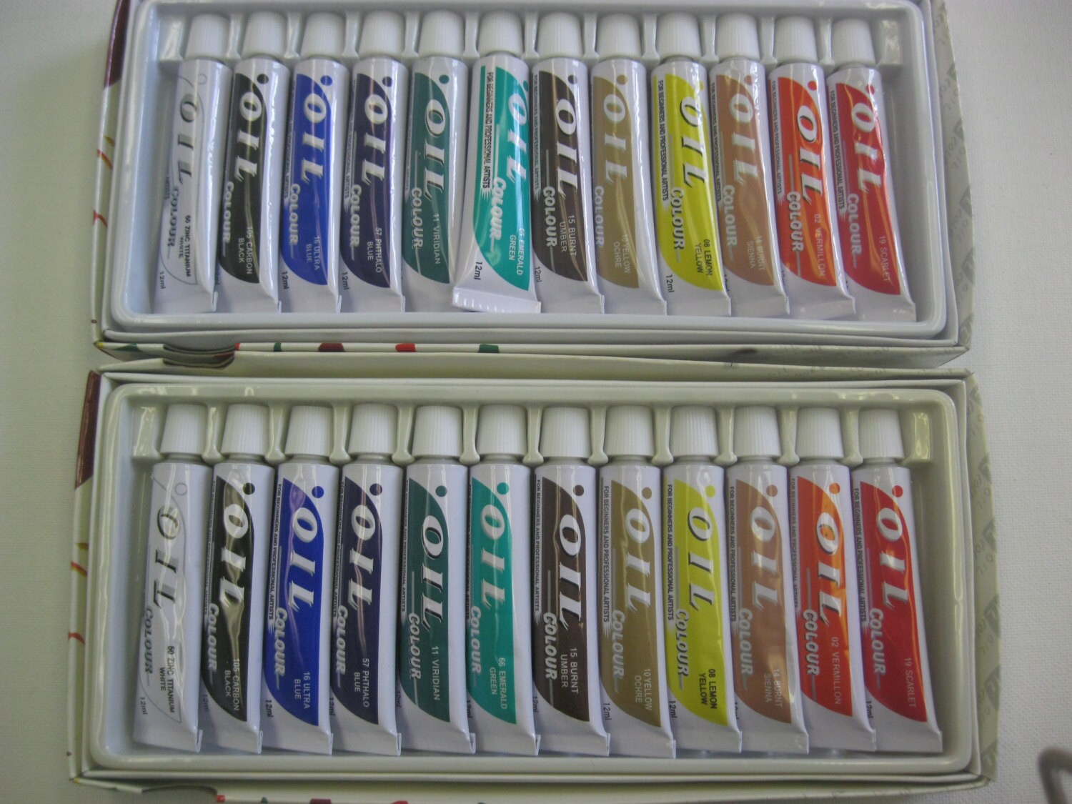 Total of 24 tube 2-Set of 12 Tubes Artist Oil Paint Set 12ml