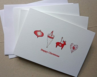 Traditional Nordic Christmas- watercolour art greetings cards 6 pack- 1 ...