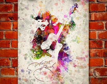 Garth Brooks In Color Poster, Home Decor, Gift Idea