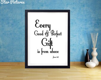 Bible Print / Scripture Poster / Christian Let us Run with