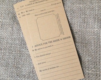 Printable Digital Wedding Advice Card Wisdom and Wishes