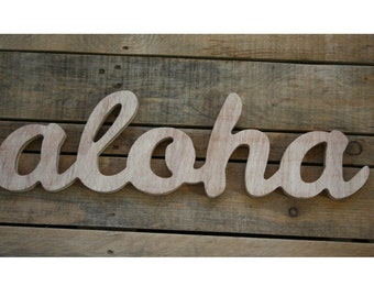 Aloha Sign Wooden Hawaiian Hello Greeting