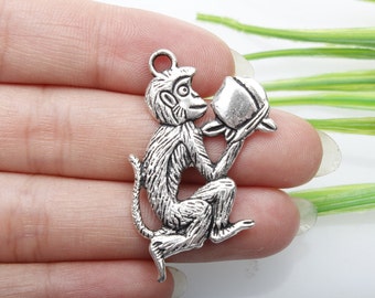 Popular items for silver monkey charm on Etsy