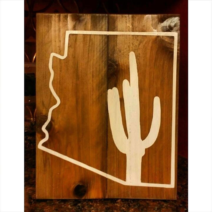 Arizona state outline 11x14 sign. by Backporchsittin on Etsy