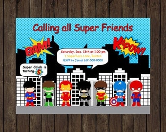 Superhero Invitation, Superheroes Invitation, Superhero Birthday Party ...