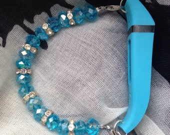 Blue Beaded Bracelet for FitBit Flex