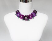 Items similar to Purple Choker Necklace, Deep Purple Necklace, Violet ...
